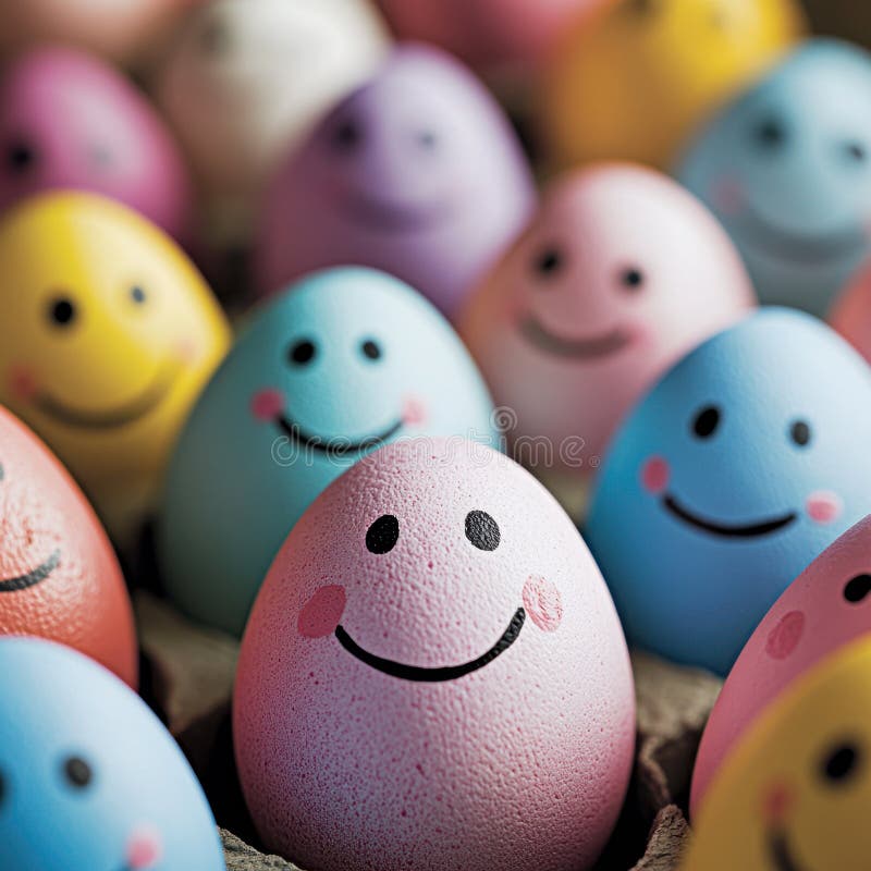 Easter Eggs with Smiley Faces Painted on Them, Hand Painted Easter Eggs ...