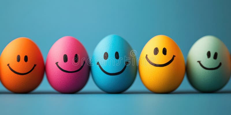 Easter Eggs with Smiley Faces Painted on Them, Hand Painted Easter Eggs ...