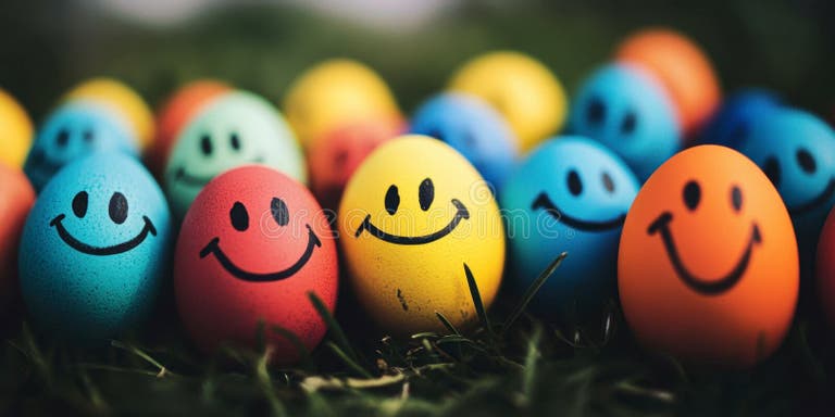 Easter Eggs with Smiley Faces Painted on Them, Hand Painted Easter Eggs ...