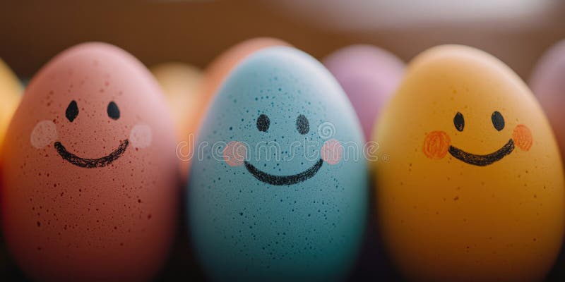 Easter Eggs with Smiley Faces Painted on Them, Hand Painted Easter Eggs ...