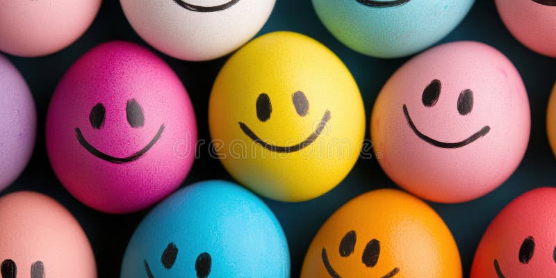 Easter Eggs with Smiley Faces Painted on Them, Hand Painted Easter Eggs ...