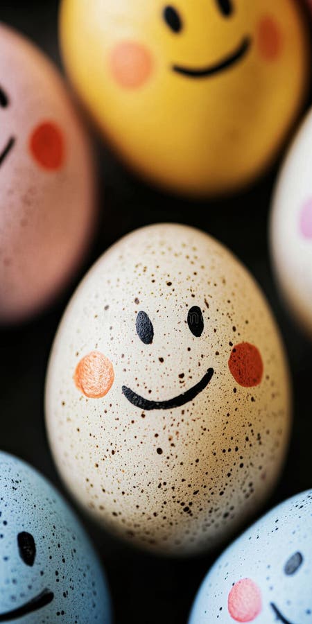 Easter Eggs with Smiley Faces Painted on Them, Hand Painted Easter Eggs ...