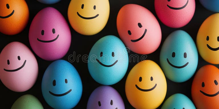 Easter Eggs with Smiley Faces Painted on Them, Hand Painted Easter Eggs ...