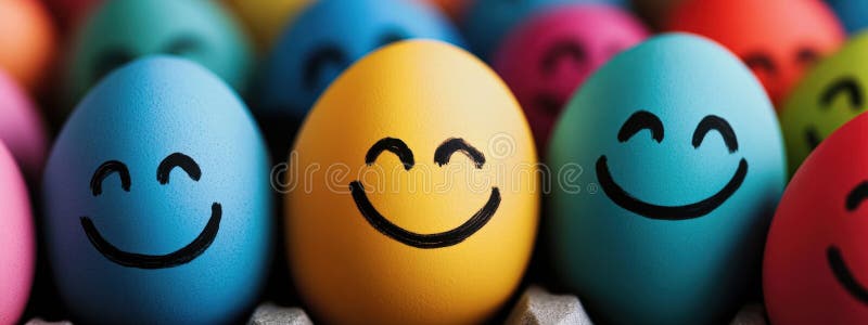 Easter Eggs with Smiley Faces Painted on Them, Hand Painted Easter Eggs ...