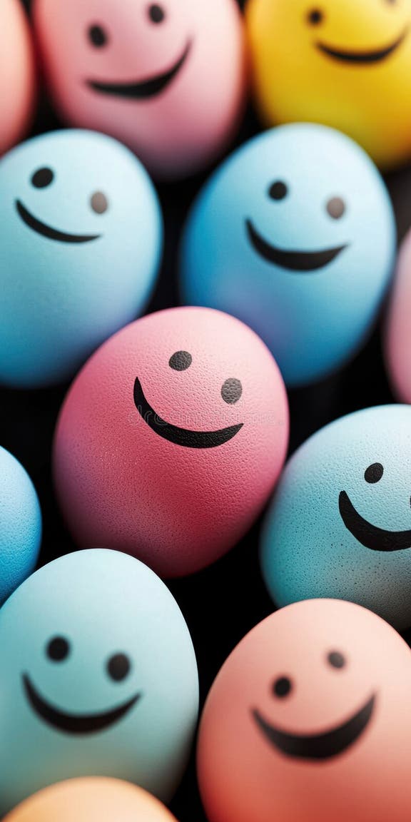 Easter Eggs with Smiley Faces Painted on Them, Hand Painted Easter Eggs ...