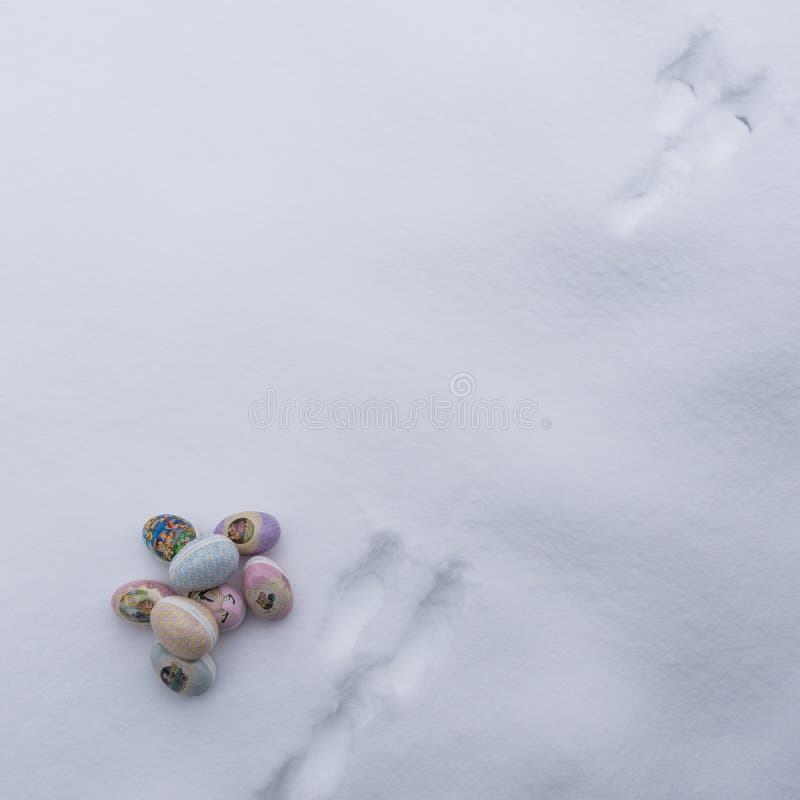 Easter Egg Snow Textured, Cold Easter Concept Stock Photo - Image of ...