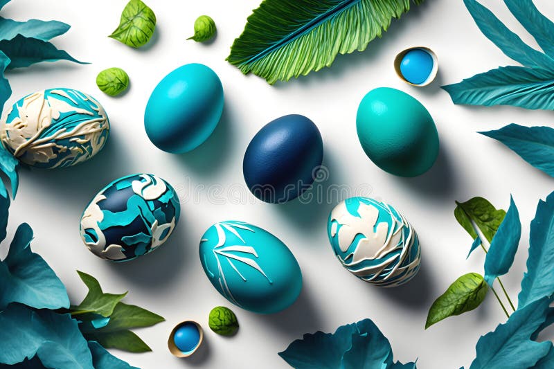 Easter Eggs in Soft Pastel Colors. Turquoise. Christ is Risen Stock ...