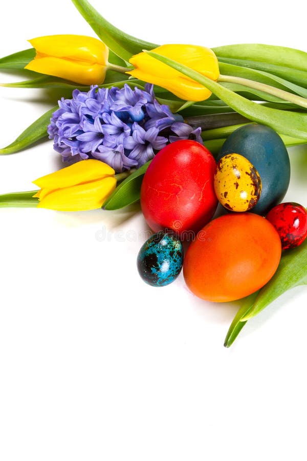 Easter Eggs with Spring Flowers Stock Photo - Image of seasonal, easter ...