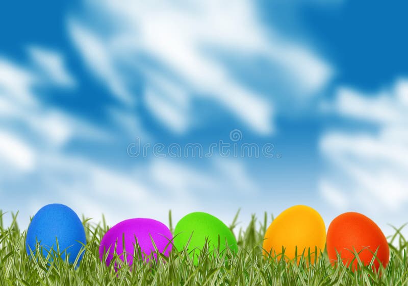 Easter Eggs in Spring Grass Stock Photo - Image of spring, colorful ...