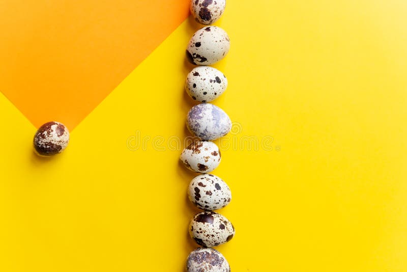 Easter Eggs. Spring Holiday Composition Top View. Creative Quail Egg ...