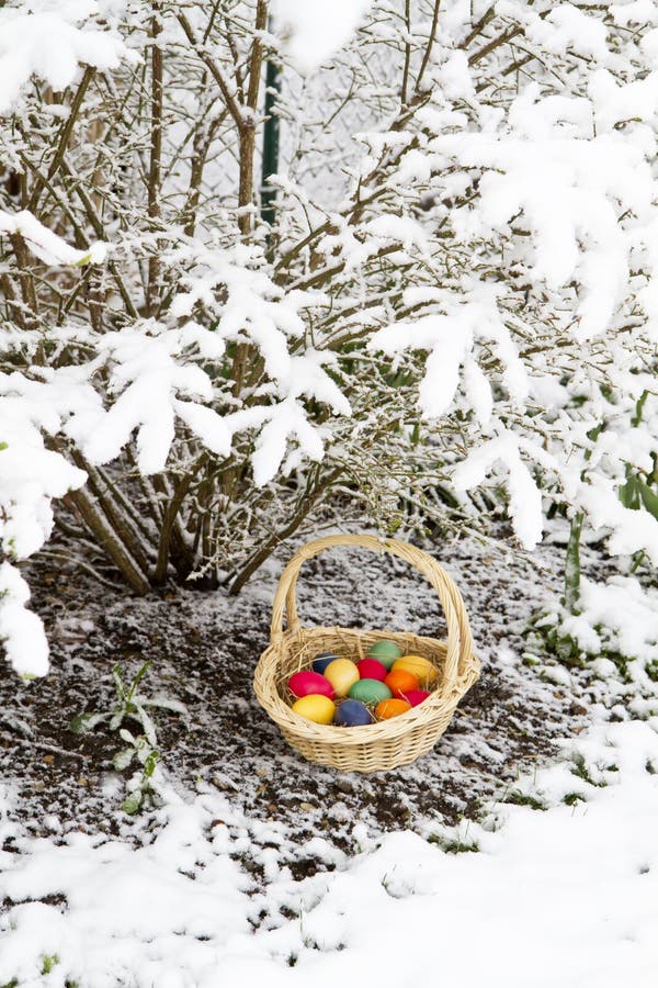 Easter Egg Snow Textured, Cold Easter Concept Stock Photo - Image of ...