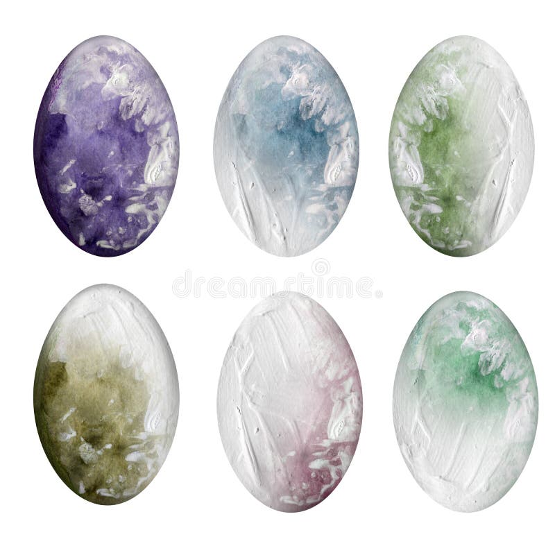 Easter Eggs Stylized Multicolored Textured Set Stock Illustration ...