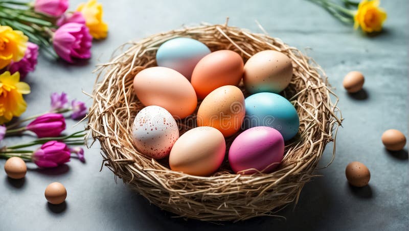 Easter Eggs Greeting Design Tradition Template Rustic Border Greeting ...