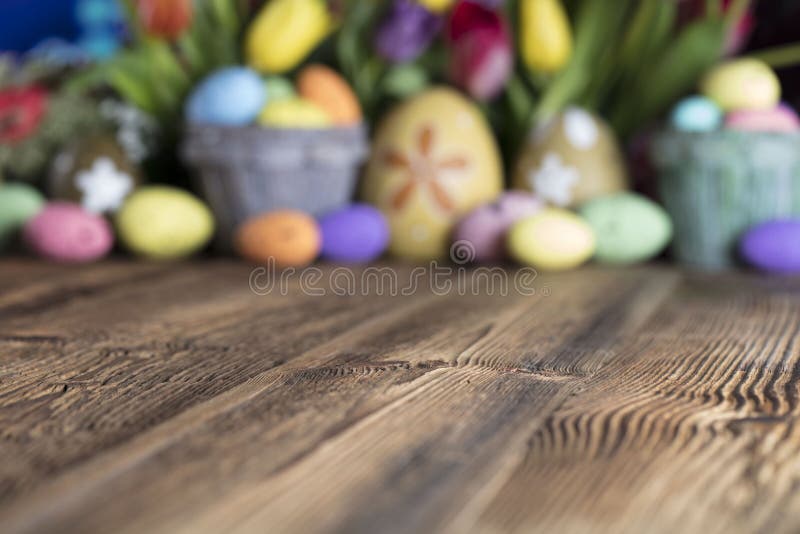 Happy Easter Theme. Place for Typography and Logo. Stock Photo - Image ...