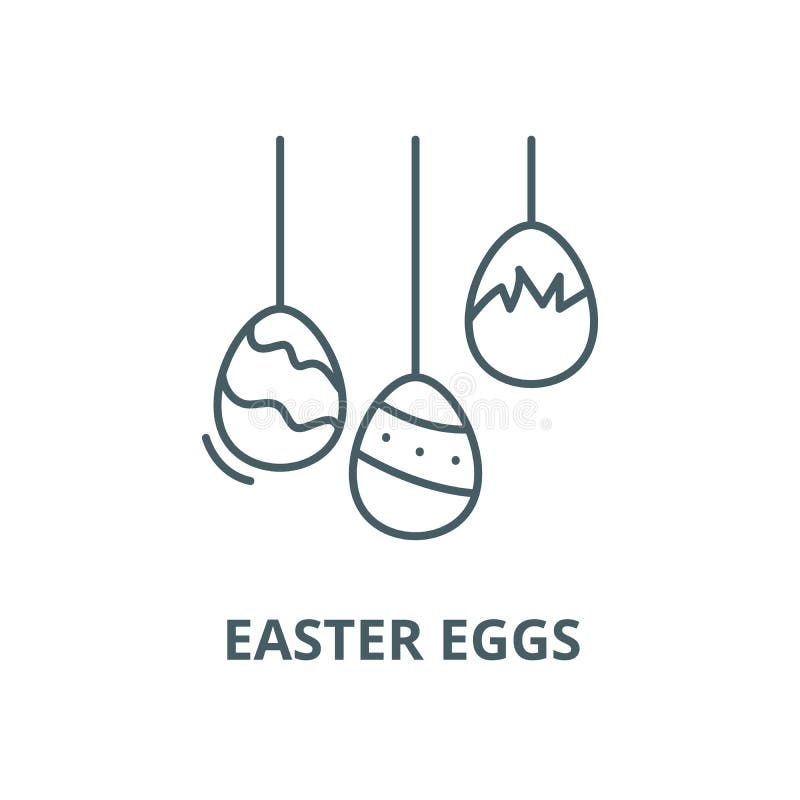 Cute Easter Bunny Vector Line Icon, Linear Concept, Outline Sign ...