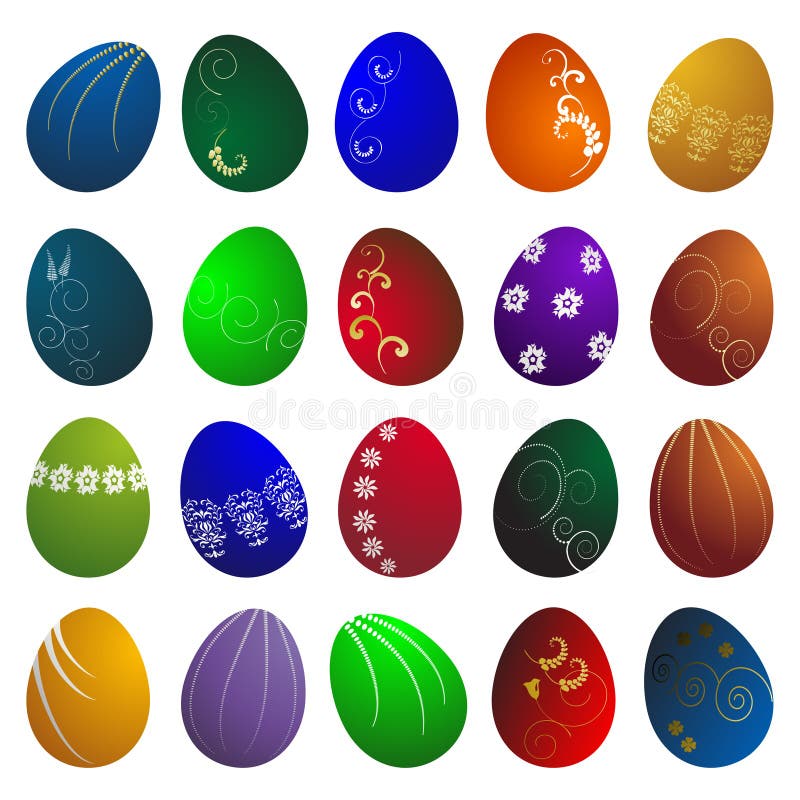 Easter eggs, vector set stock vector. Illustration of holiday - 8734910