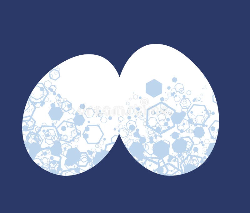 Easter Egs Decorated with Hexagon Designs are Seen Stock Illustration ...