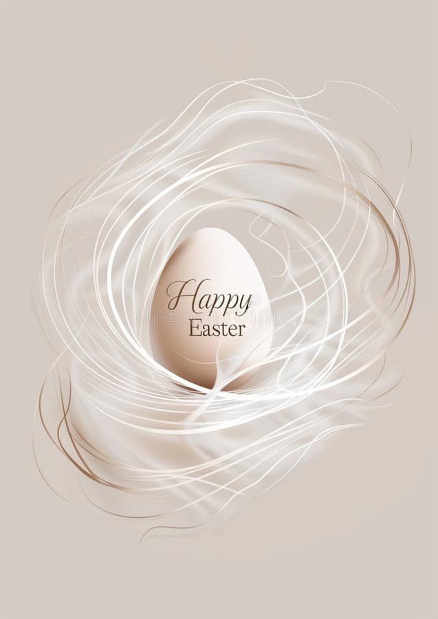 Easter Elegance: Minimalist Golden Line of Paper with Easter Egg and ...