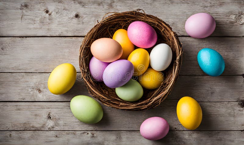 Easter Elegance: Still Life with Vibrant Eggs Stock Illustration ...