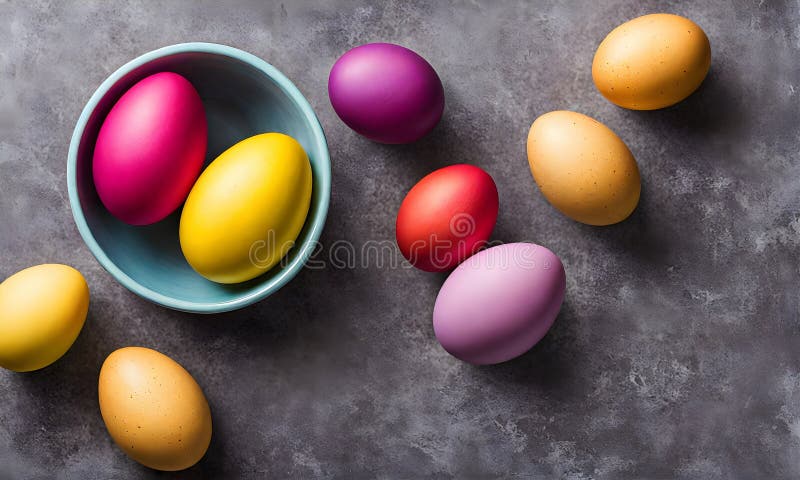 Easter Elegance: Gypsophila and Eggs on a Pink Background with Copy ...