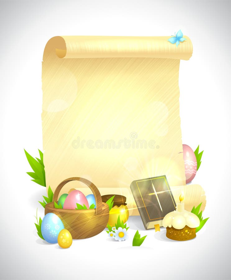 Easter Empty Paper Blank Mockup Stock Vector - Illustration of festive ...