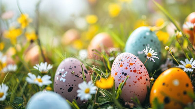 Easter with an Explosion of Blooming Flowers Complemented Stock ...