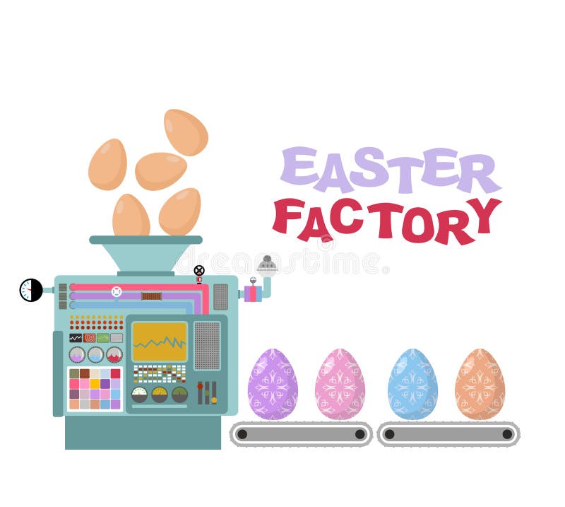 Easter Factory. Production of Beautiful Eggs. Production Technology of ...