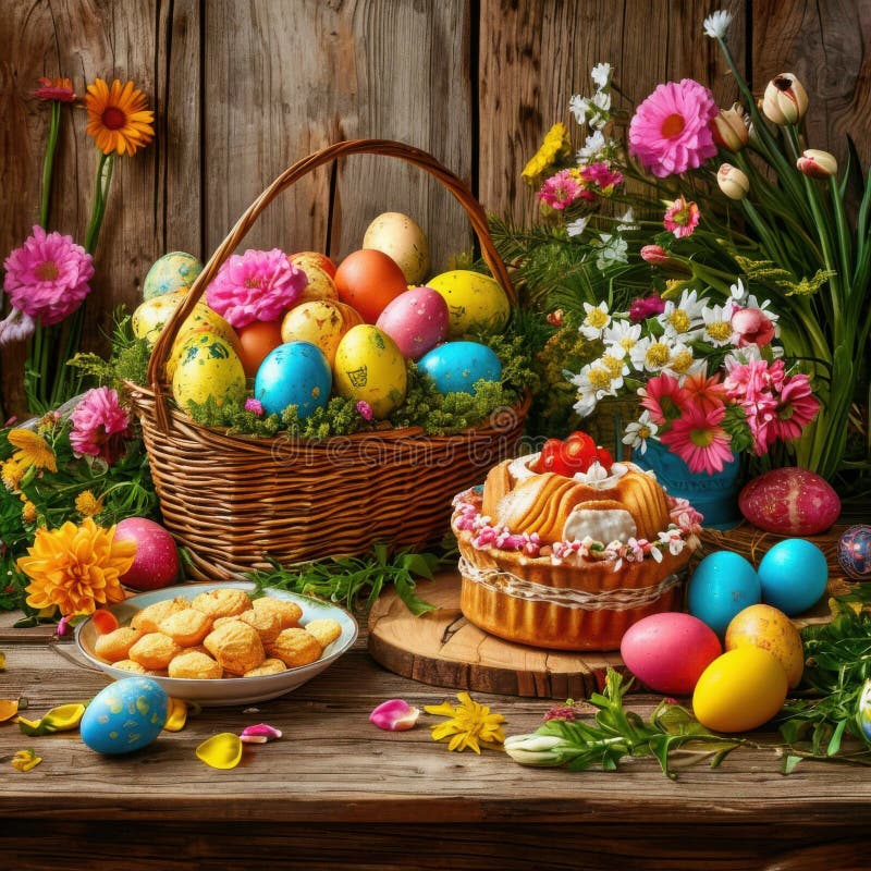 Easter Feast Table stock illustration. Illustration of tradition ...