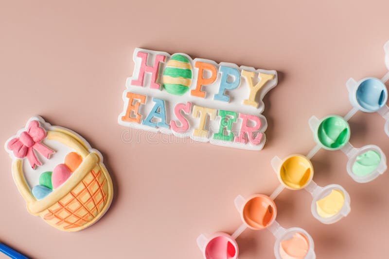 Easter Figures Made of Plaster with Paints, the Concept of Children S ...