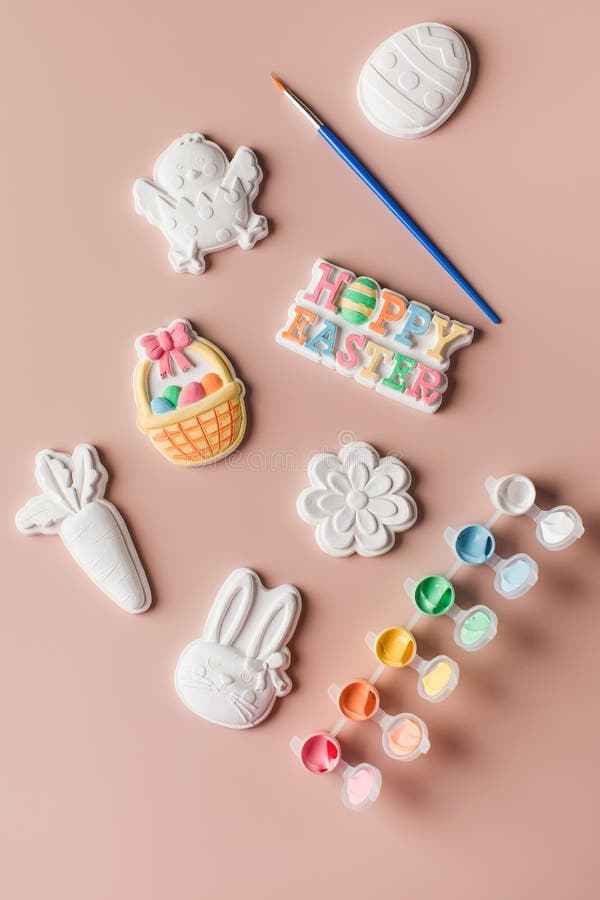 Easter Figures Made of Plaster with Paints, the Concept of Children S ...