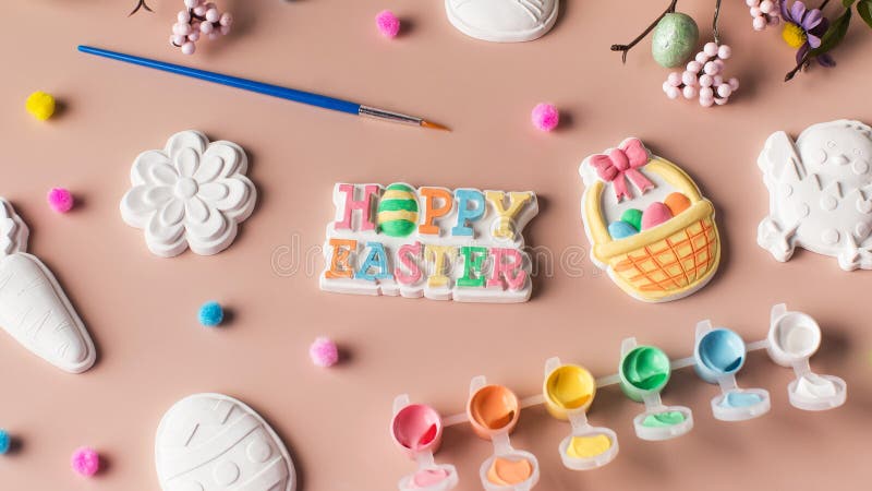 Easter Figures Made of Plaster with Paints, the Concept of Children S ...