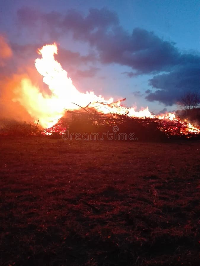 Easter fire in germany stock image. Image of fire, germany - 92194939