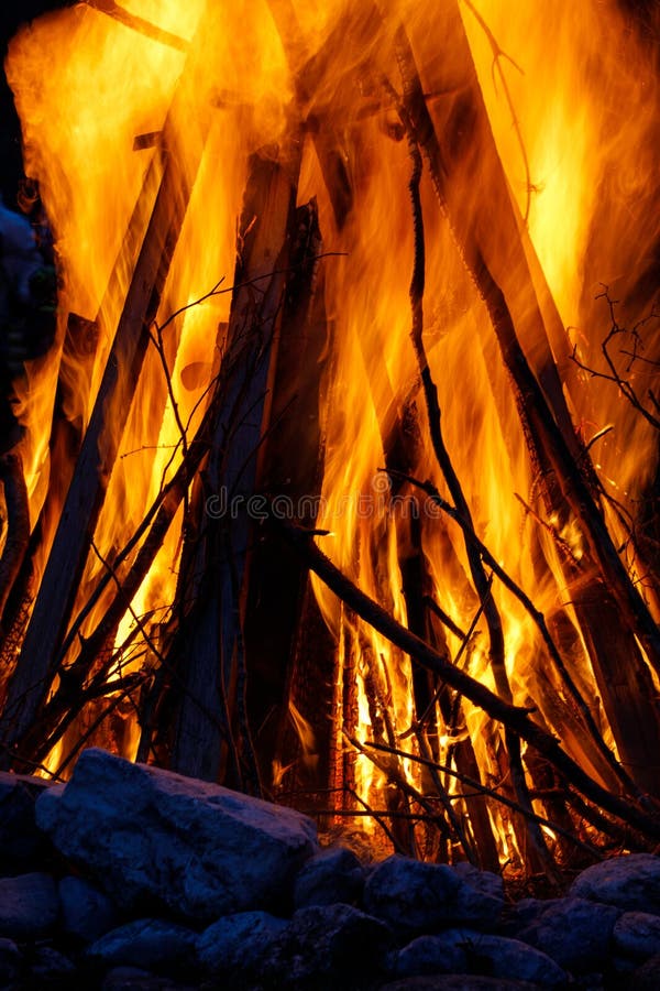 The Easter Fire Has Progressed and is Now Burning Down. Stock Image ...
