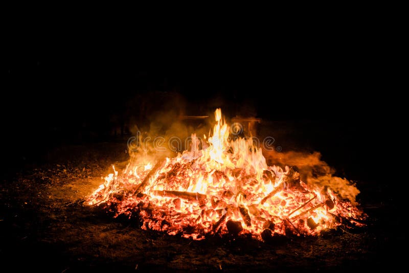 Easter Fire. Traditional Ritual on Holy Saturday Stock Image - Image of ...