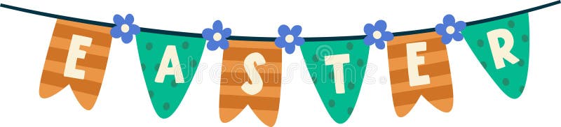 Easter Flags Hanging stock vector. Illustration of anniversary - 303792200