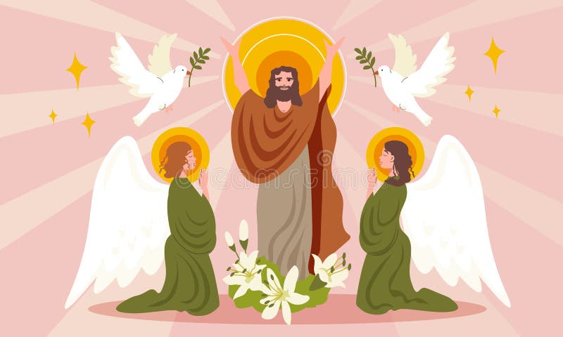 Easter Flat Composition stock vector. Illustration of heaven - 256728121