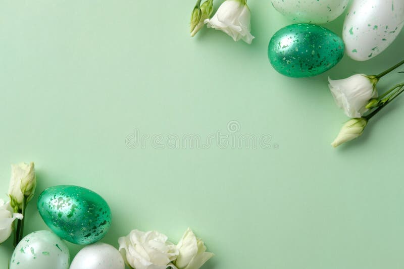 Flat Lay from Spring Flowers on a Light Blue Background. View from ...