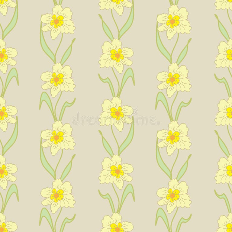Easter Floral Seamless Pattern Stock Illustration - Illustration of ...