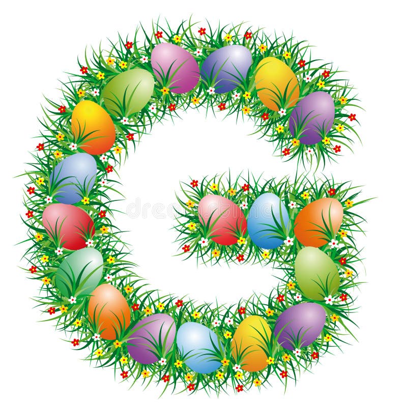 Easter font letter G stock vector. Illustration of calligraphy - 4527183