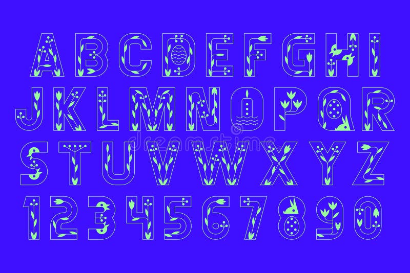 Easter Font stock vector. Illustration of gradient, character - 309542703