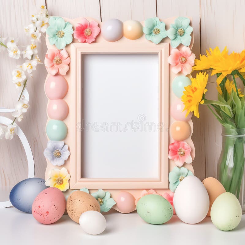 Easter Frame Concept Mockup Stock Illustration - Illustration of ...