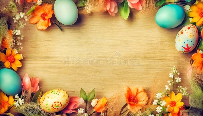 Easter Frame Cute Spring Holiday Fun Art Artificial AI Stock Image ...