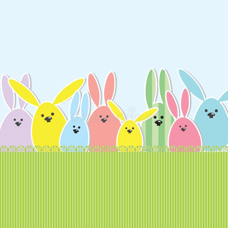 Easter Bunny Striped Background Stock Illustration - Illustration of ...