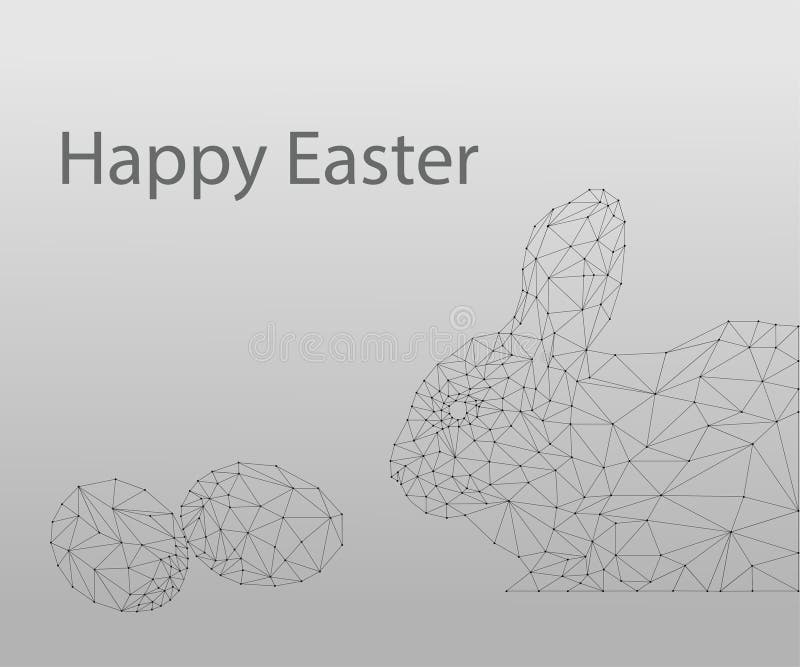 Easter Bunny Made of Triangles Stock Vector - Illustration of buuny ...