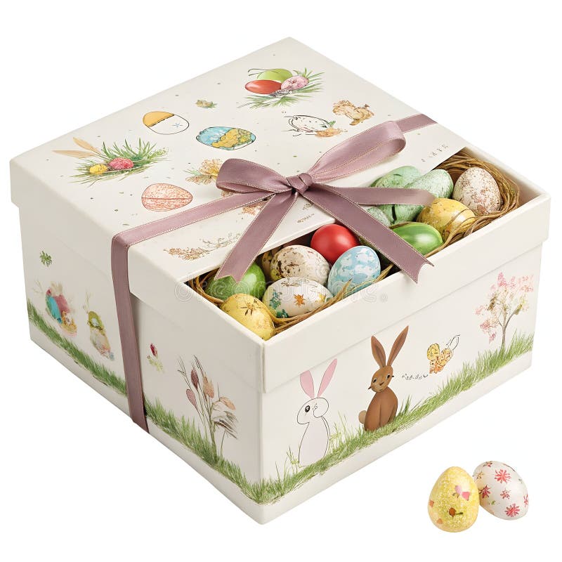 Easter Gift Box stock illustration. Illustration of wrapped - 357439344