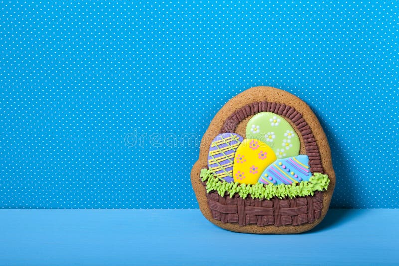 Easter Gingerbread on a Blue Background Stock Image - Image of blue ...