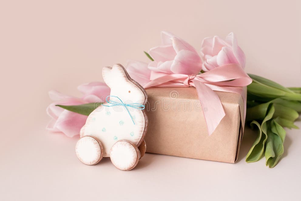 Easter Gingerbread on Sticks in the Form of Rabbit, Gift, Eggs, Flowers ...