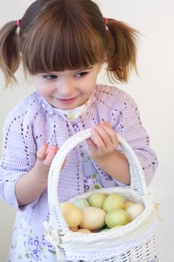Easter girl stock photo. Image of basket, holiday, hunt - 12911510