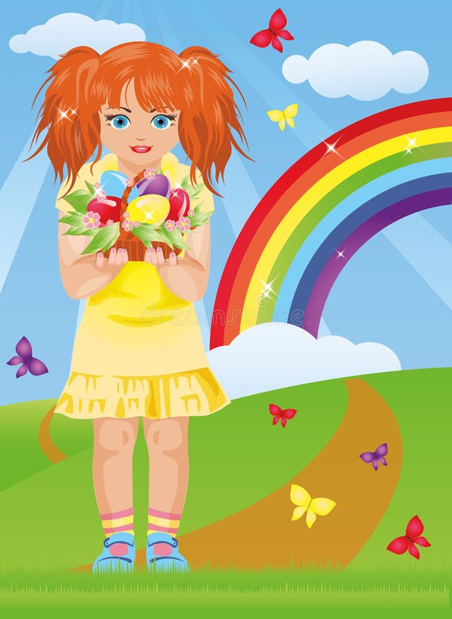 Easter girl stock vector. Illustration of drawing, design - 29049103