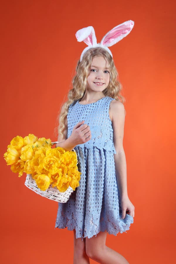 Easter girl stock photo. Image of cheerful, event, colors - 89693050